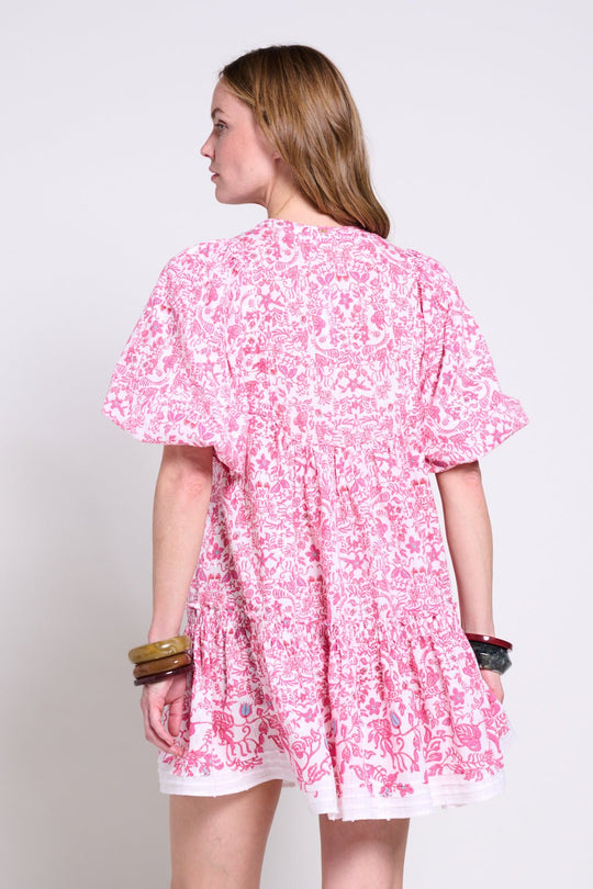 Mini Dress Cruz - Pink Tiare|Resort Collection|Poupette St Barth