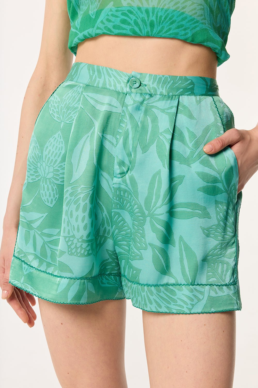 Short Isabelle - Mint Macro Stelis | Spring Collection | Poupette St Barth